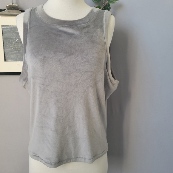 SKIMS | Tops | Skims Velour Crew Neck Tank Top Gray 2xl | Poshmark